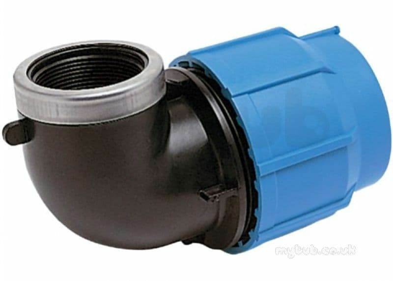 5 x 20mm x 1/2″ BSP female elbows for blue MDPE pipe. GF George Fischer ...