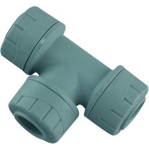 5 x Polyplumb 10mm equal tees. Polypipe push fit plastic pusfit ...