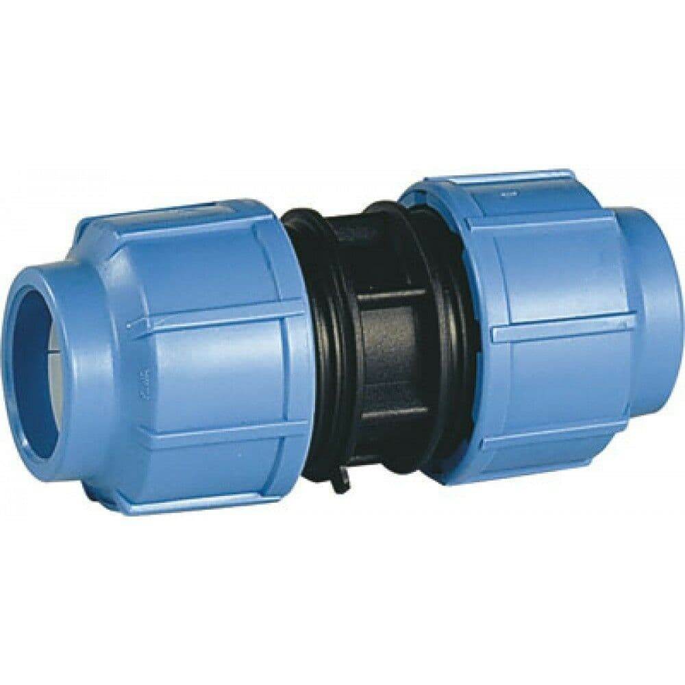 50mm straight coupler for blue MDPE water pipe. GF George Fischer ...