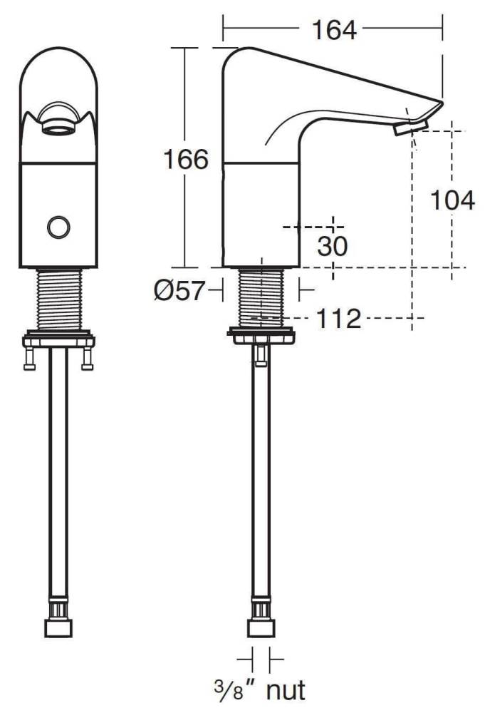 Armitage Shanks Sensorflow 21 electronic basin tap. Mains powered. DDA ...