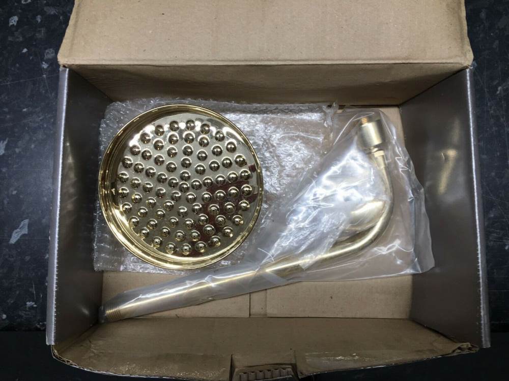 Ideal Standard Trevi Traditional fixed shower head in gold 150mm head ...