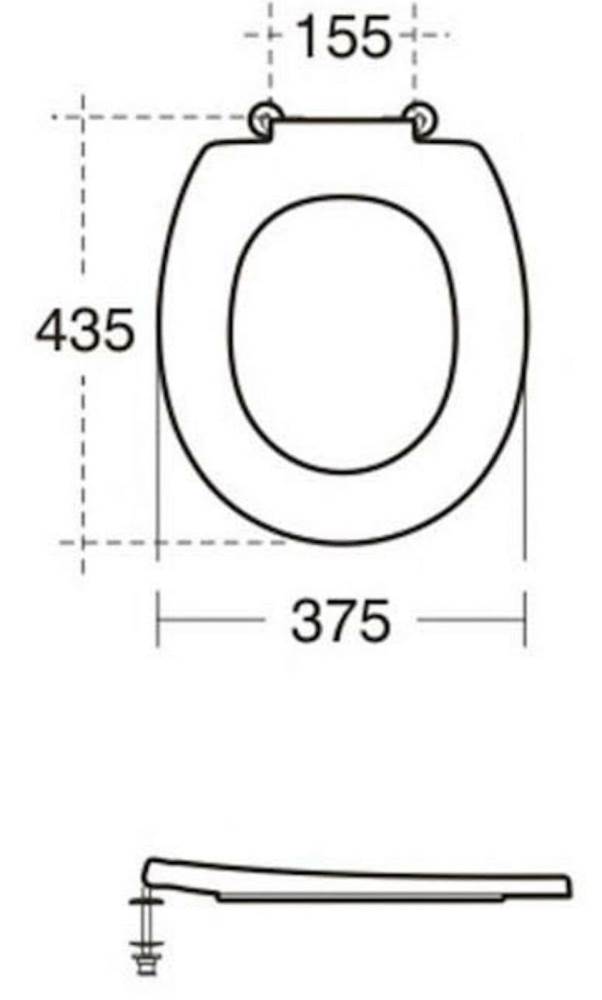 Armitage Shanks Contour 21 charcoal toilet seat and retaining buffers ...