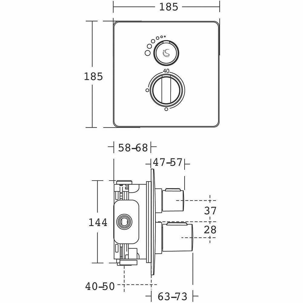Ideal Standard Concept Easybox Slim thermostatic shower valve & riser ...