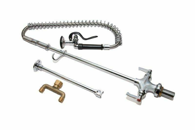 AquaJet AJPR20-ST-BF0-S pre-rinse spray single pedestal twin water feed ...