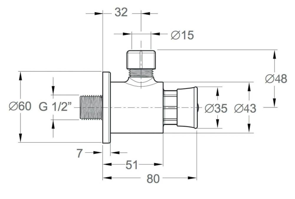 Rada T1 320 Self Closing Shower Valve. 2.1762.054 - Plumbing Gear