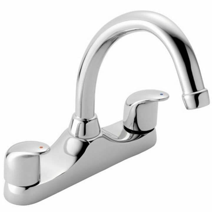 Pegler Haze deck mounted sink mixer tap with dual flow tubular spout ...