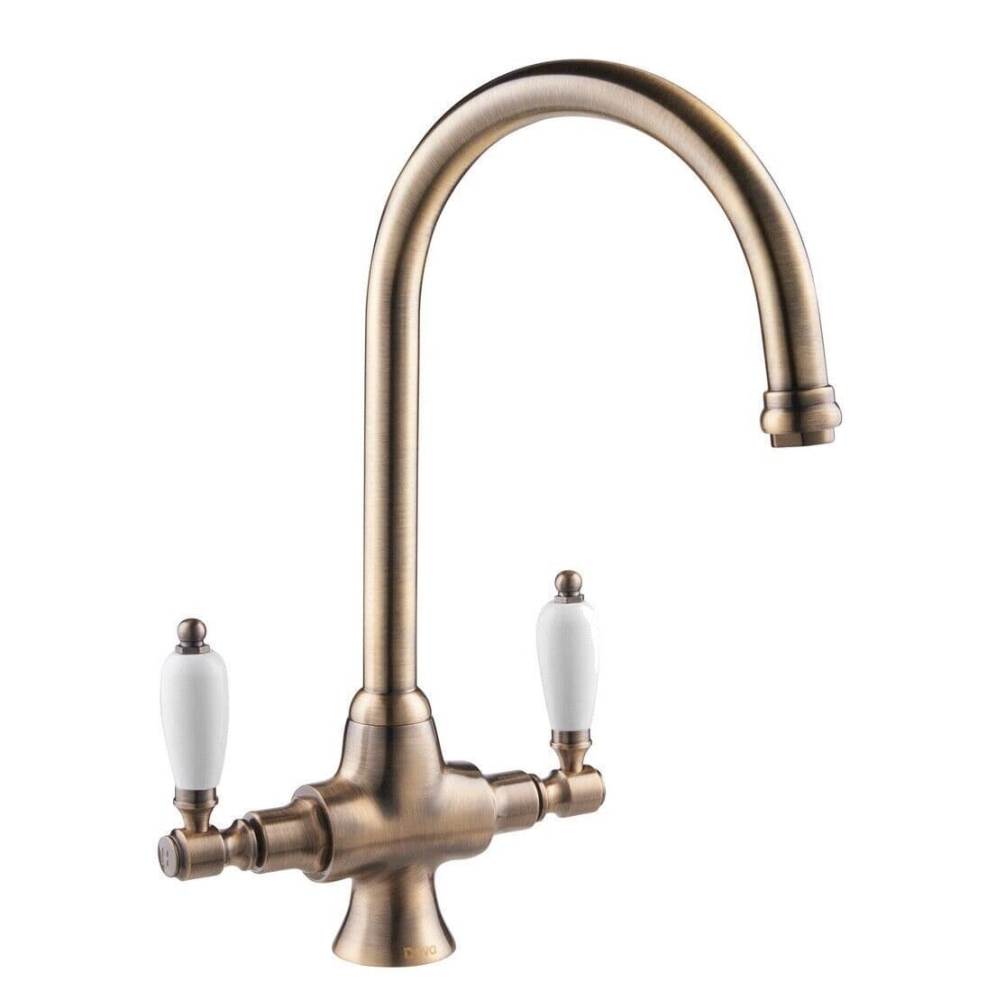 Deva SM056/BZ Georgian mono kitchen sink mixer tap. Bronze finish ...