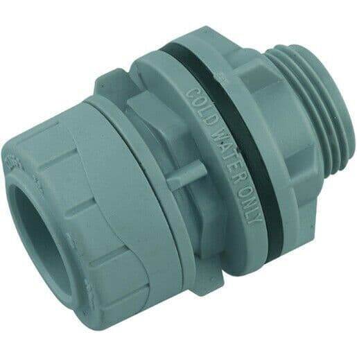 5 x Polyplumb 22mm tank connectors. Polypipe push fit. PB3822 ...