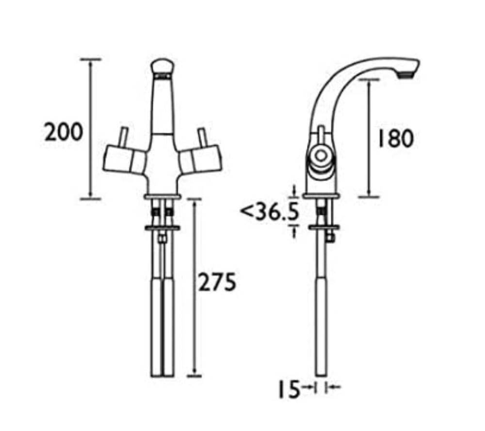 Bristan Artisan thermostatic basin mixer tap + lever handles TMV2. AR2 ...