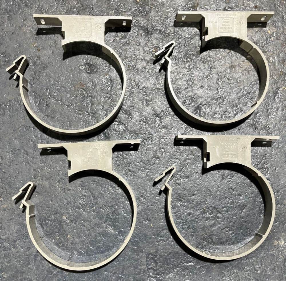 4 x Wavin Osma Pipe Brackets 110mm (4″) 4S082 4S082G Grey Soil ...