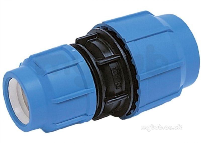 50mm x 40mm straight reducer for blue MDPE water pipe. GF George ...