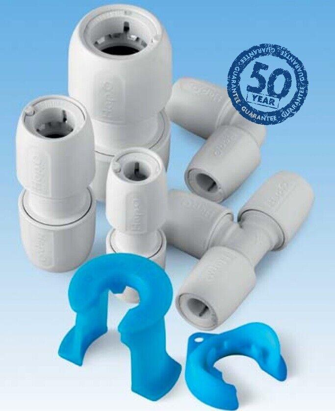 5 x Wavin Hep2O 22mm straight couplers. Hep20 Hep push fit connector ...