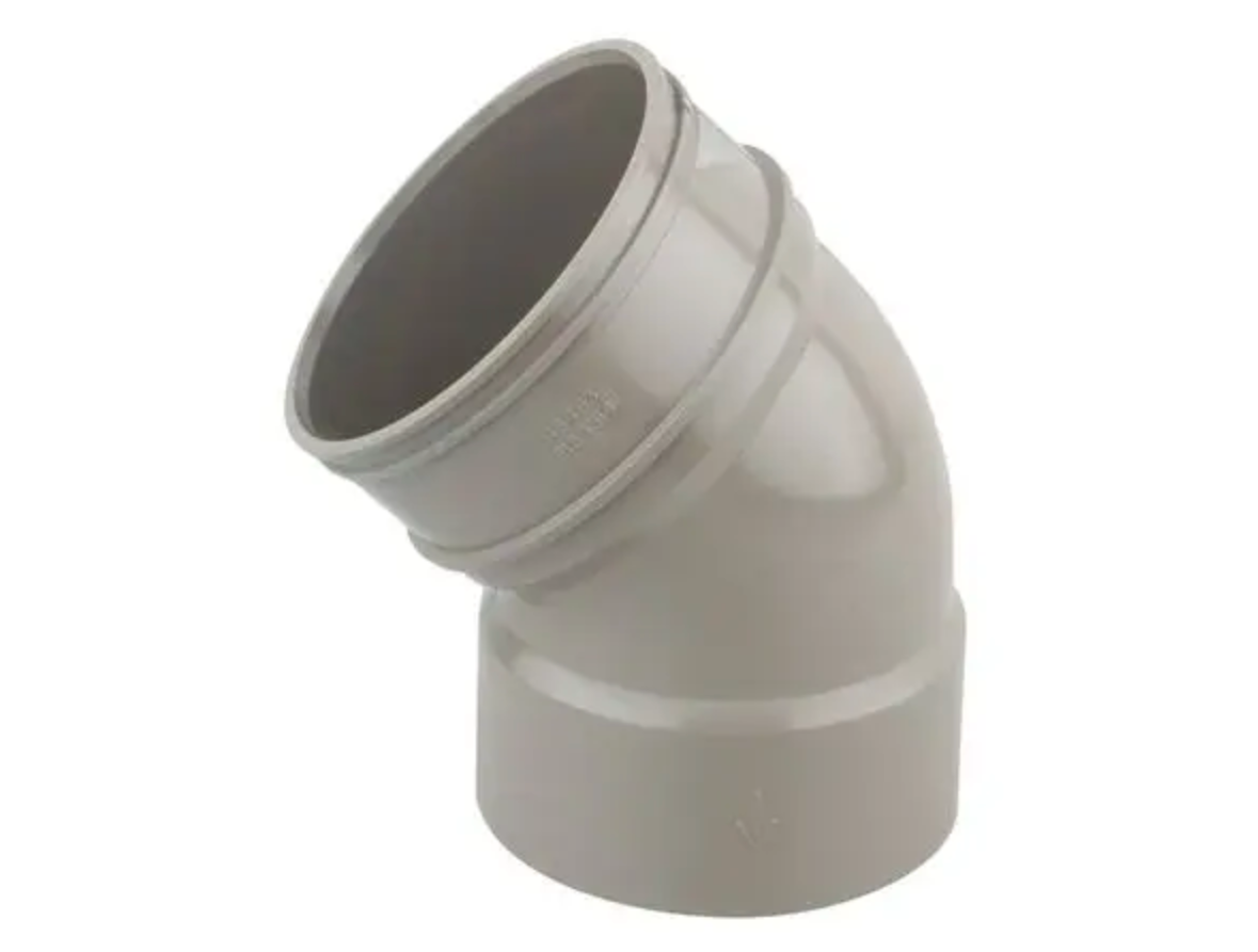 2 x Wavin Osma Solvent Weld 45 Degree Bend Pipe 110mm (4”) 4S463E Olive ...