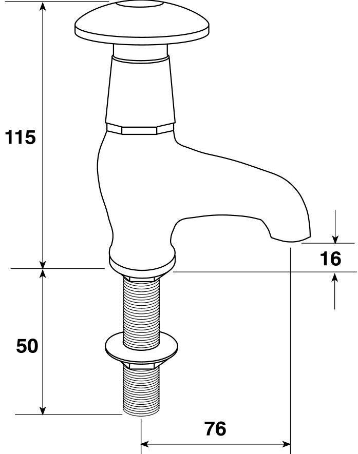 Pegler Performa self-closing basin tap for cold water. Non-concussive ...