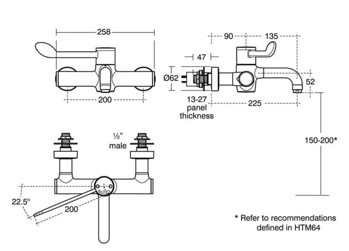 Armitage Shanks Markwik 21+ Safe SQ thermostatic basin mixer tap ...